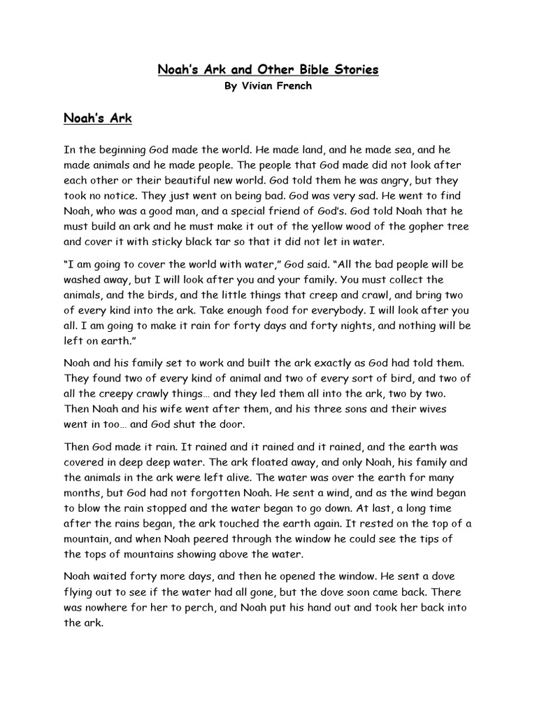 Bible short stories | PDF | Jonah | Noah's Ark