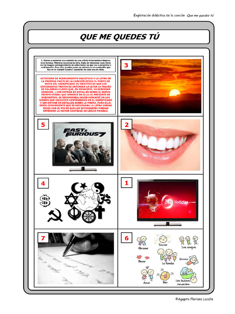 QUE ME QUEDES TÚ sHAKIRA PRESENTE DE SUBJUNTIVO | PDF