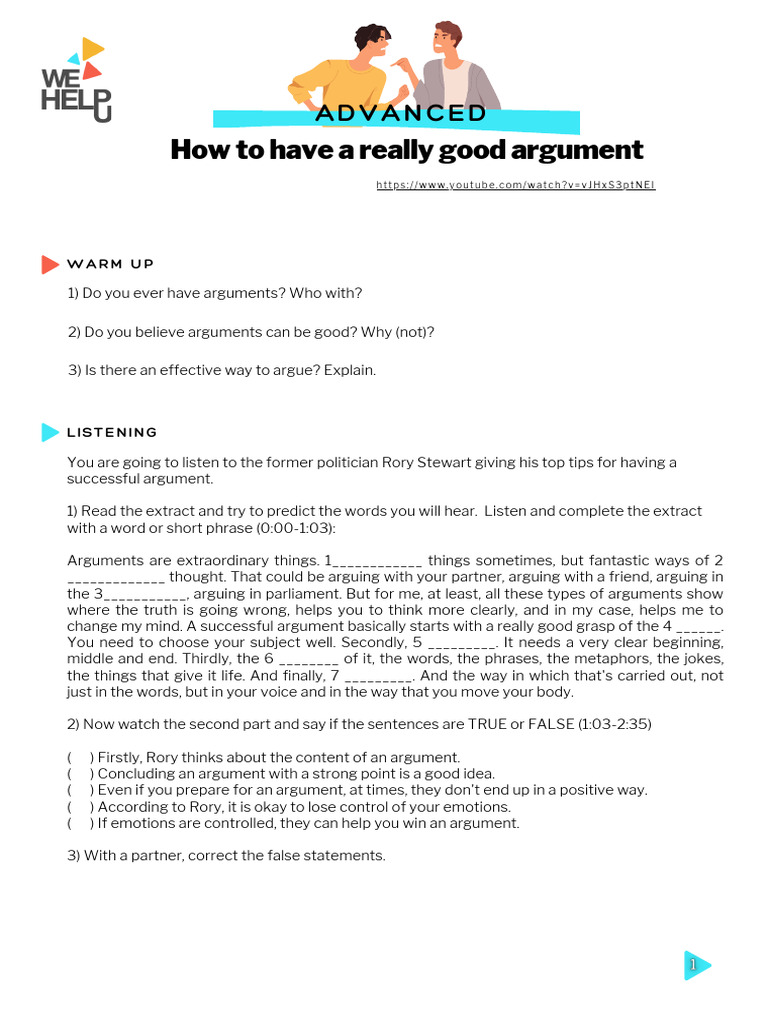 How To Have A Really Good Argument - Advanced | PDF | Argument | Truth