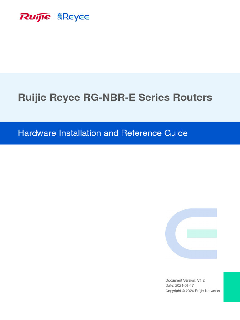 Ruijie Reyee RG-NBR-E Series Routers Hardware Installation and Reference Guide V1.2 | PDF | Usb ...