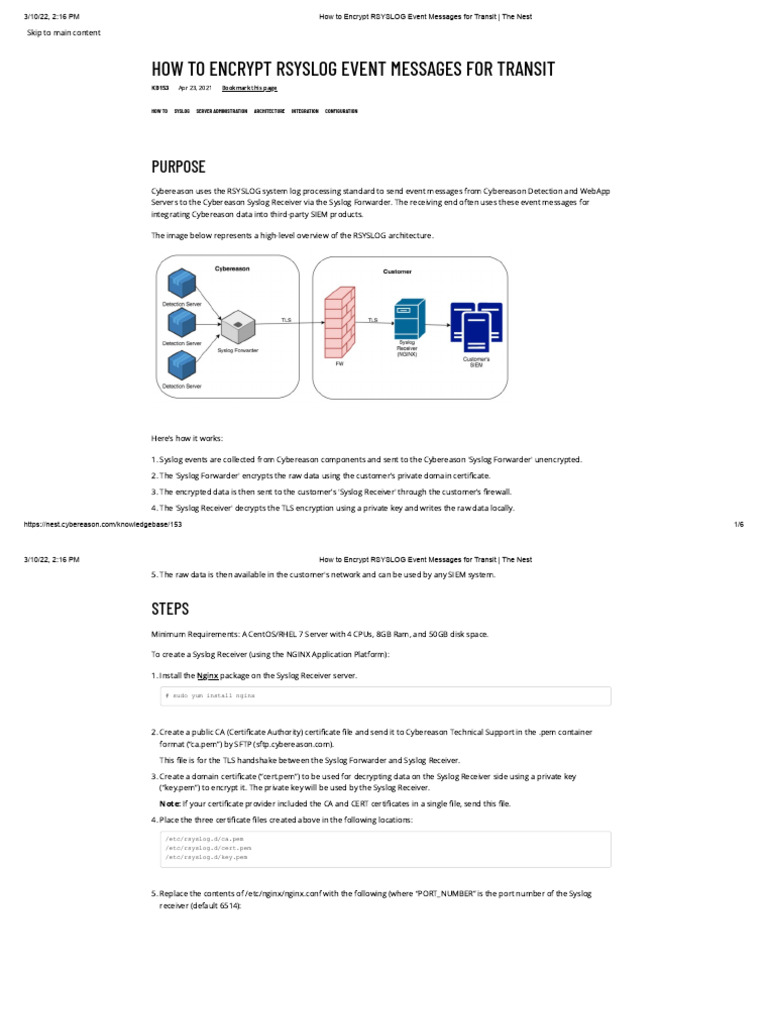 Rsyslog TLSEncryption NGINXReverse Proxy | PDF | Encryption | Transport ... Rsyslog TLSEncryption NGINXReverse Proxy | PDF | Encryption | Transport ...
