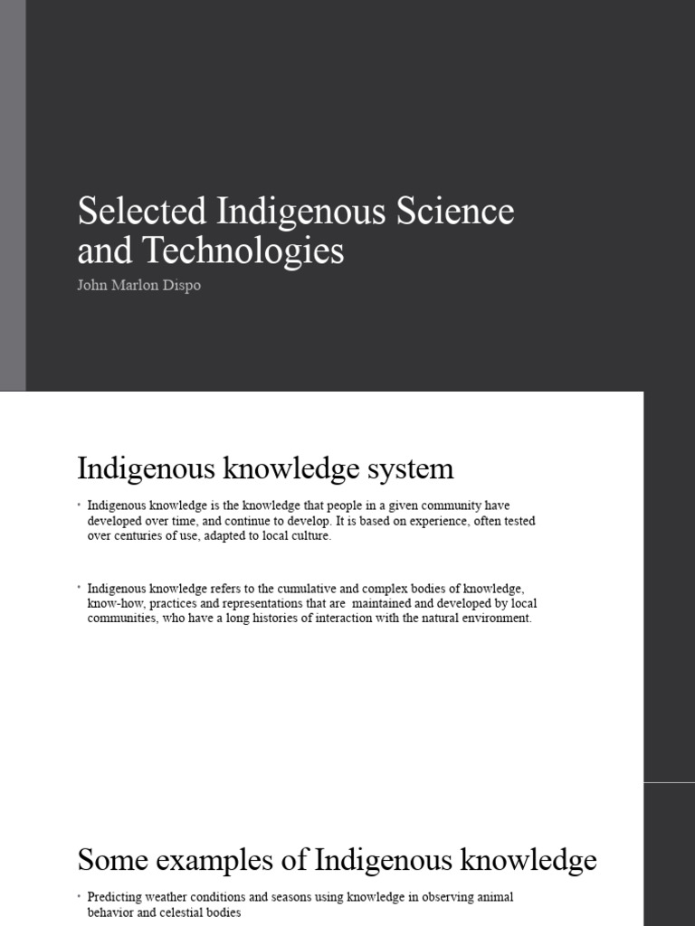 Selected Indigenous Science | PDF | Science | Traditional Knowledge Selected Indigenous Science | PDF | Science | Traditional Knowledge