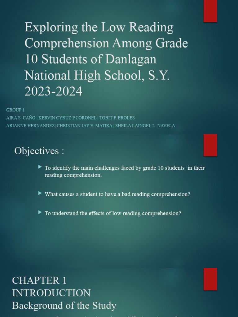Exploring The Low Reading Comprehension Among Grade 10 Students of ...