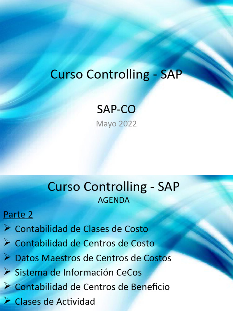 Curso SAP CO: Contabilidad de Costos | PDF | Contabilidad | Estadísticas