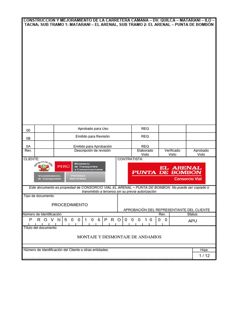 PROVN-102-PRO-0019 Montaje y Desmontaje de Andamios Rev 00 | PDF ...