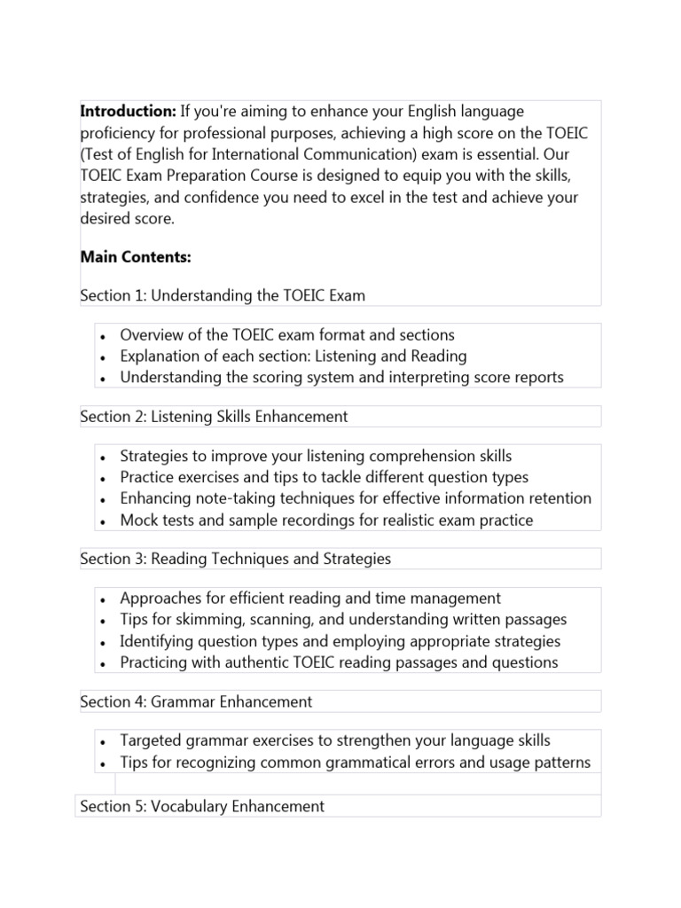 TOEIC Preparation Course | PDF | Cognitive Science | Behavior Modification