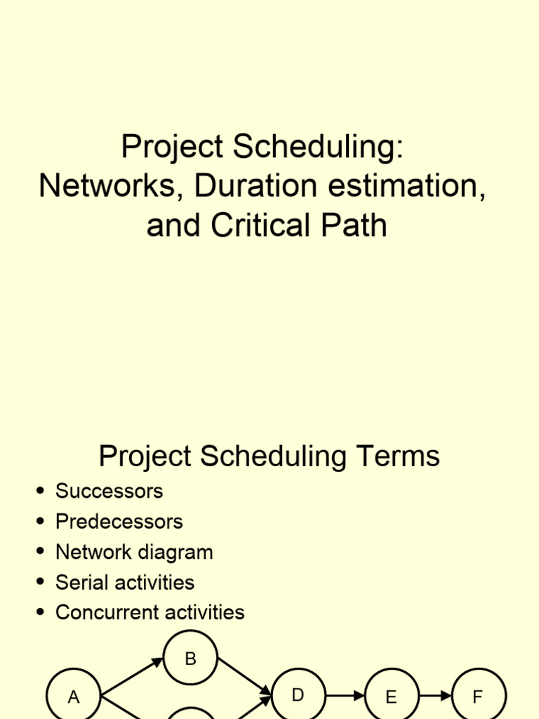 Dokumen - Tips - Project Scheduling Networks Duration Estimation and Critical Path | PDF ...