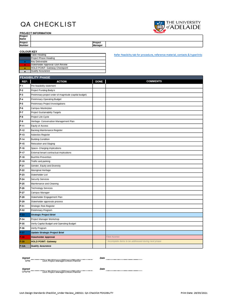 Design Standards Checklist 260321 | PDF | Quality Assurance | Lease
