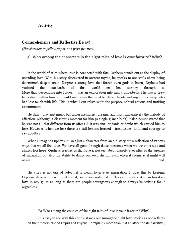Reflective Essay (Mythology) | PDF | Love | Soul