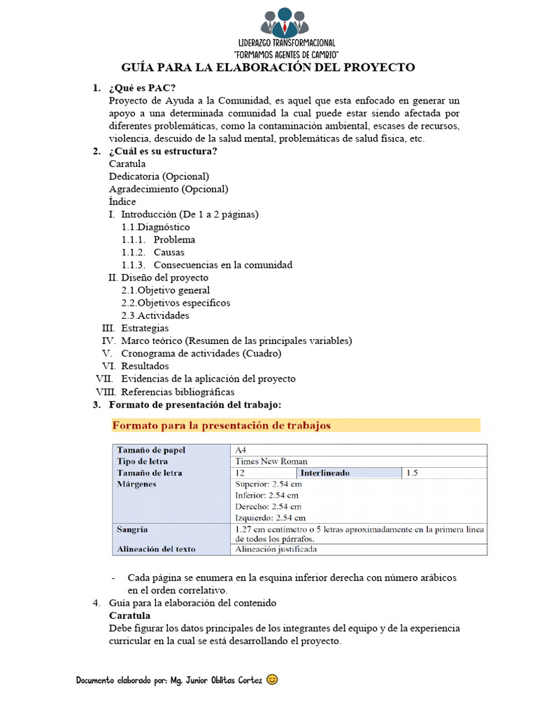 Guía para La Elaboración Del Proyecto-V.2-2024-I | PDF