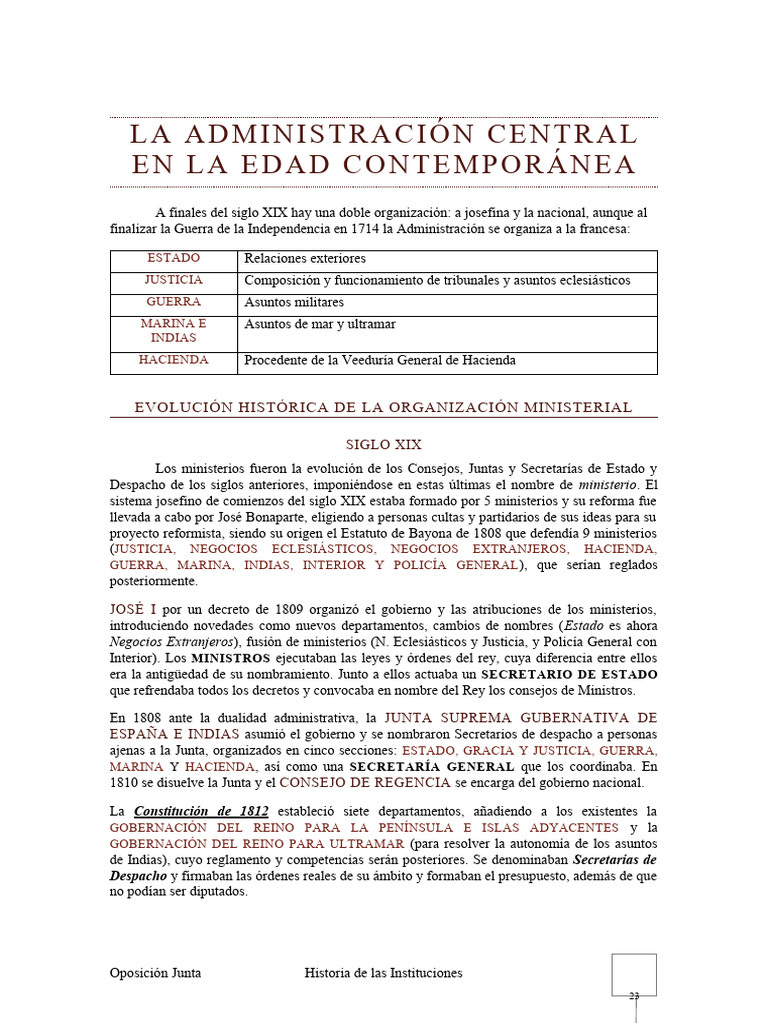5. La administración central en la Edad contemporánea | PDF ...