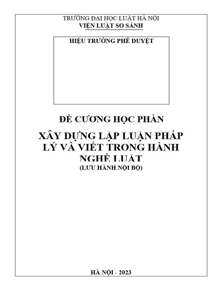 XD Lập Luận PL Và Viết Trong HNL - 2TC - K47 | PDF