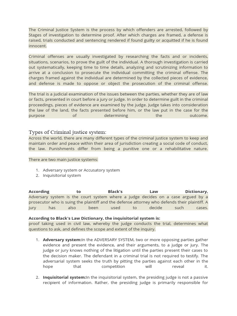 Accusatory System and Inquisitorial System | Download Free PDF ...