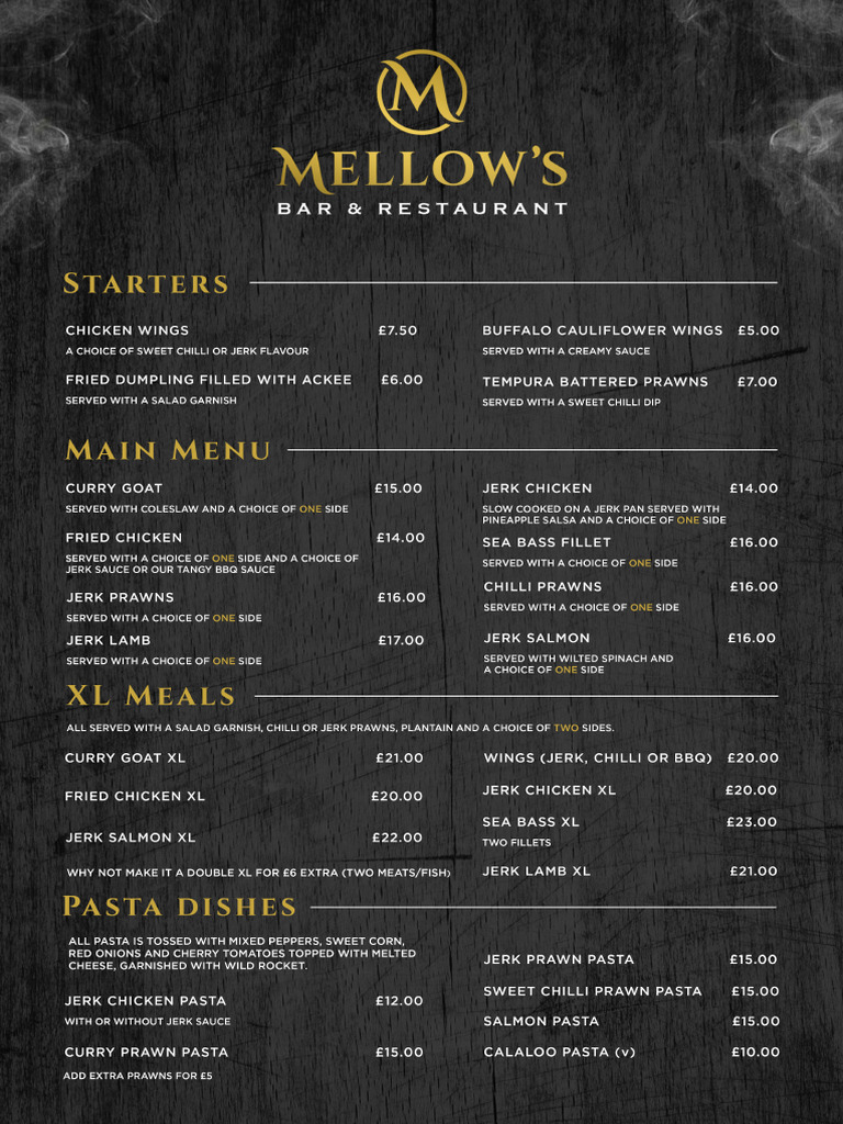 Mellows Menu | PDF