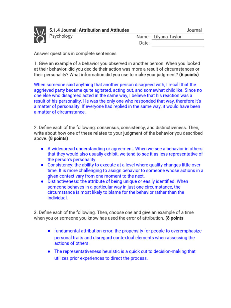 5.1.4 Journal - Attribution and Attitudes (Journal) | PDF | Attitude ...