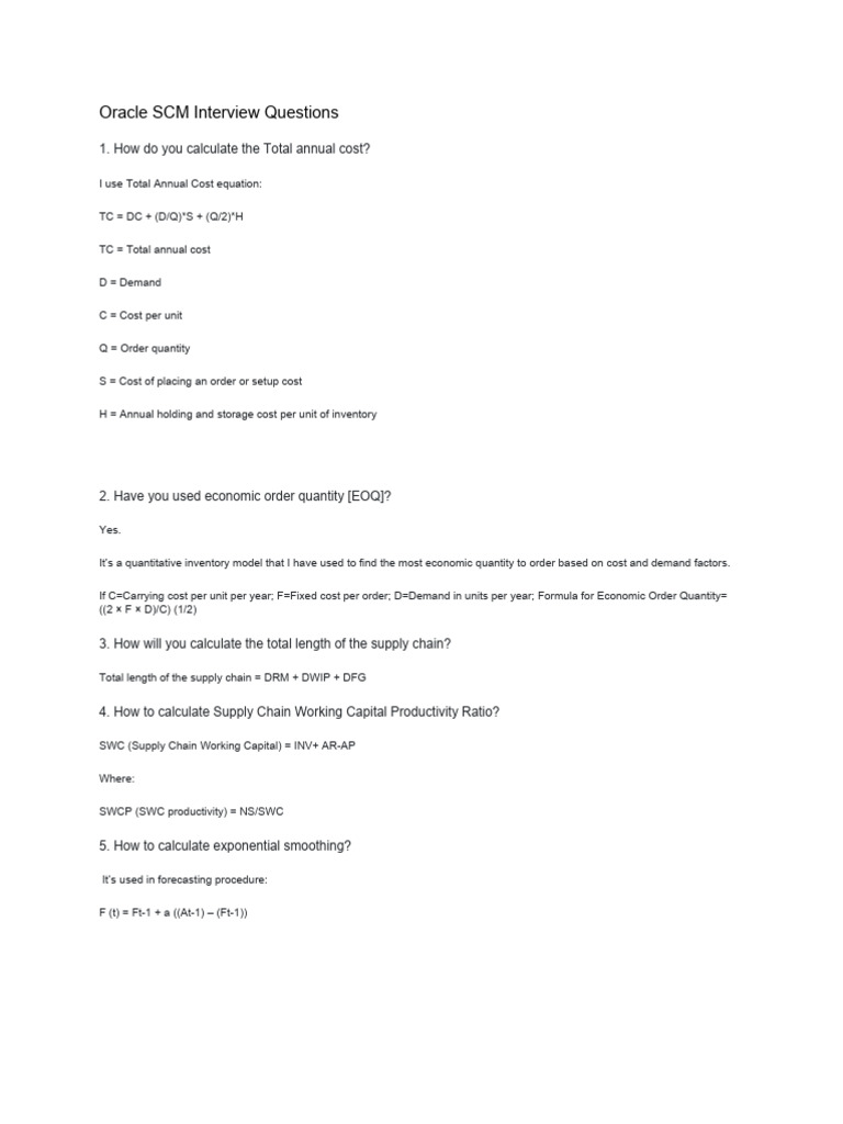 Oracle SCM Interview Prep | PDF | Income Statement | Inventory