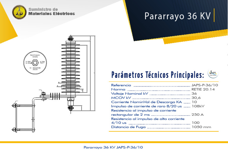 Pararrayos 36 KV 10ka | PDF