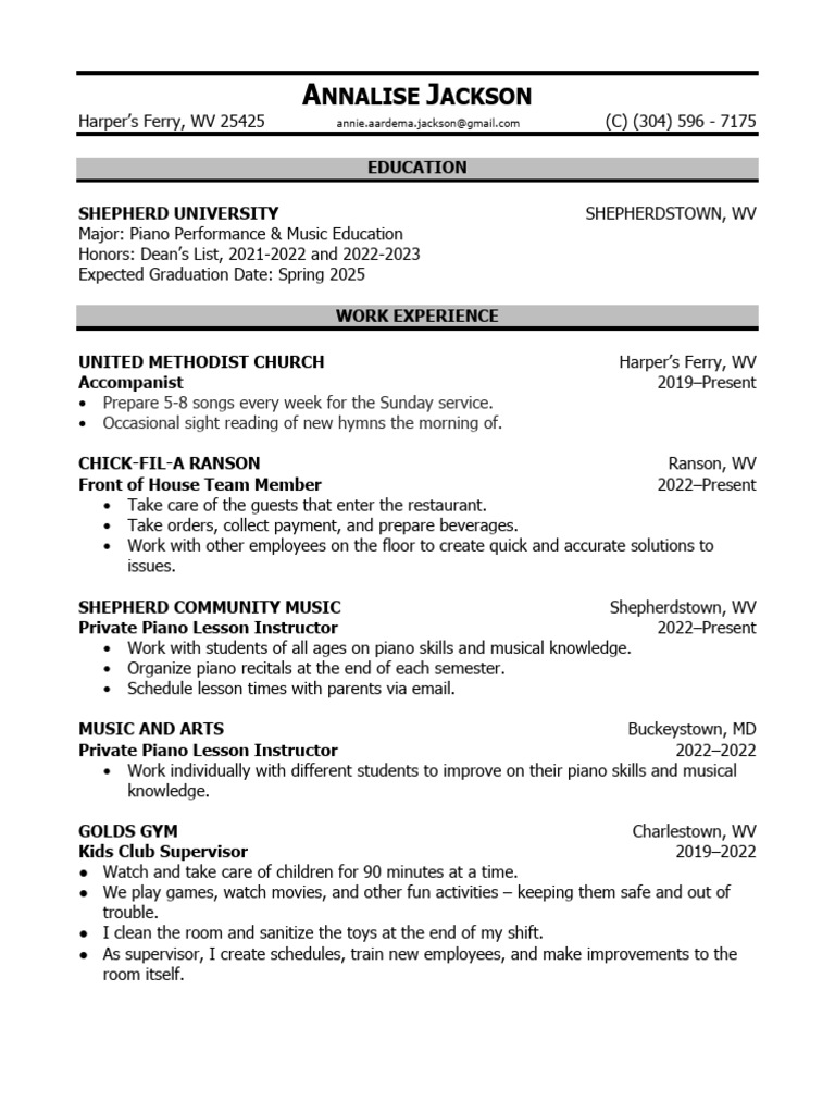 Annalise Jackson Resume | PDF