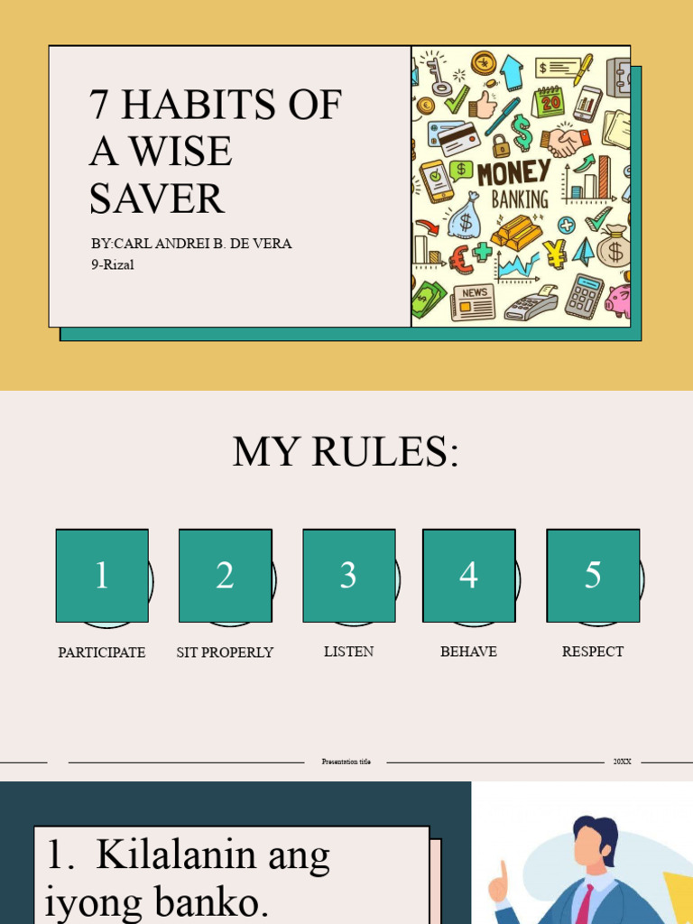 7 Habits of A Wise Saver - Carl Andrei | PDF