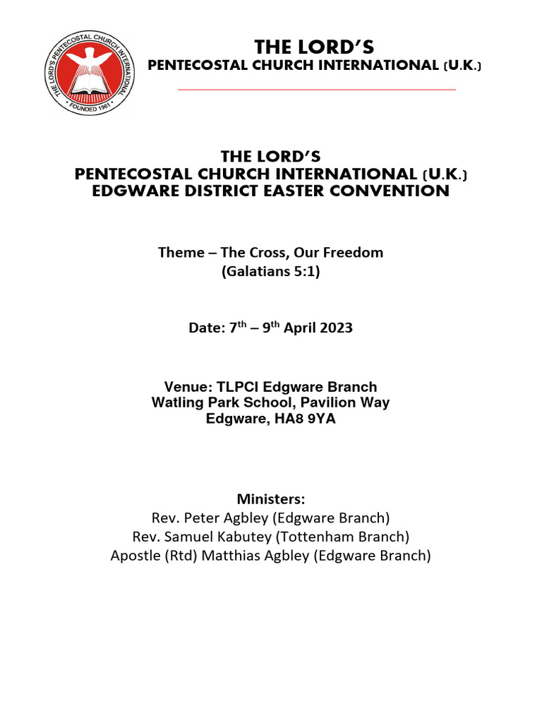 Easter Convention District Program 2023 1 Pdf Pentecostalism Easter