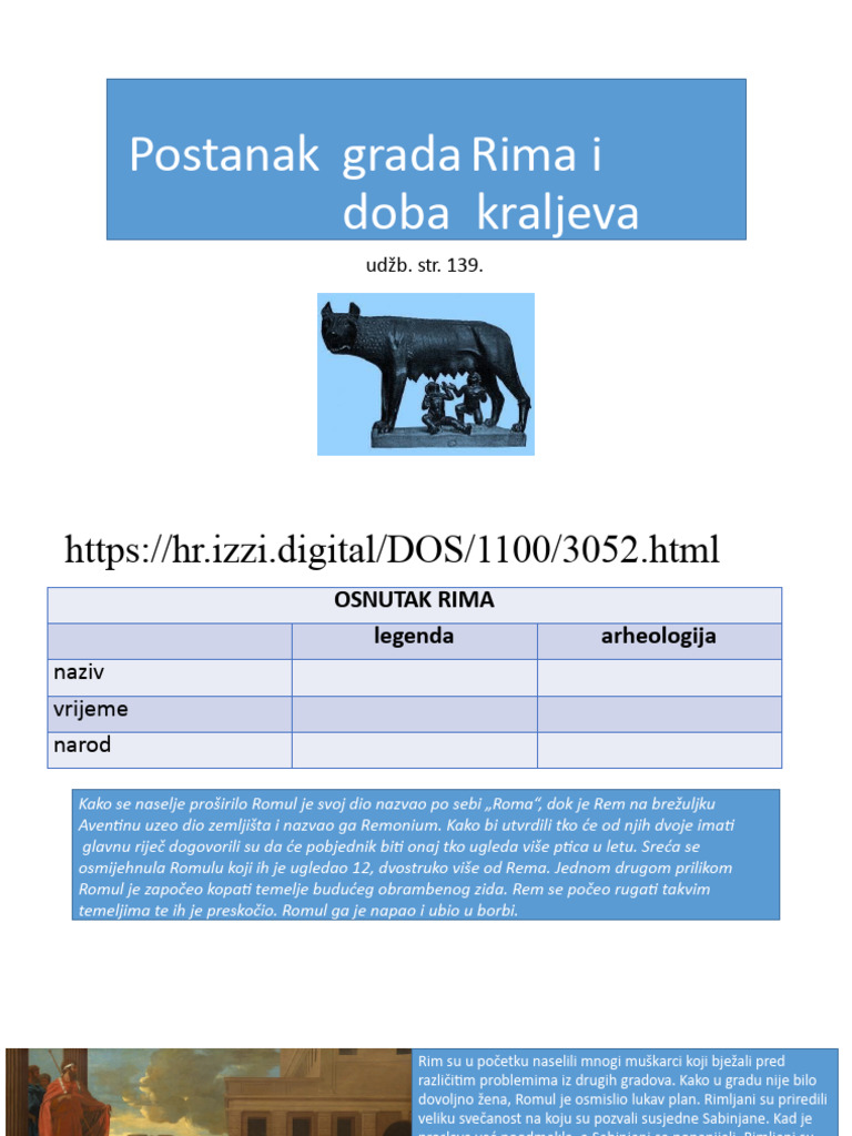 Postanak Grada Rima I Doba Kraljeva | PDF