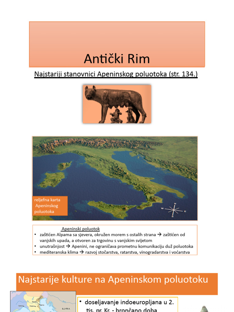 Najstariji Stanovnici Apeninskog Poluotoka | PDF