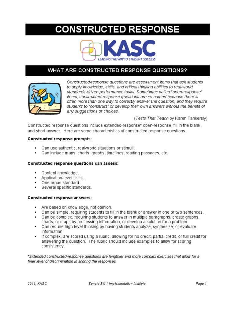 Math Samples Constructed Response | PDF | Educational Assessment ...