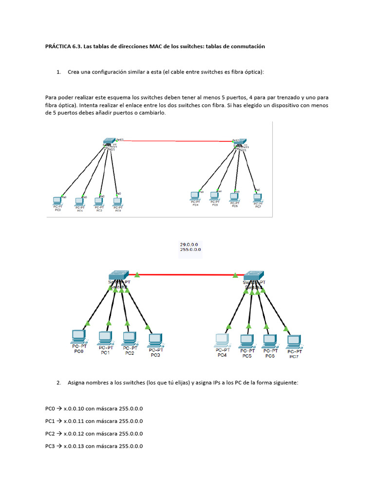 P6.3. Tablas de Conmutación ( | Descargar gratis PDF | Conmutador de red | Protocolos de internet