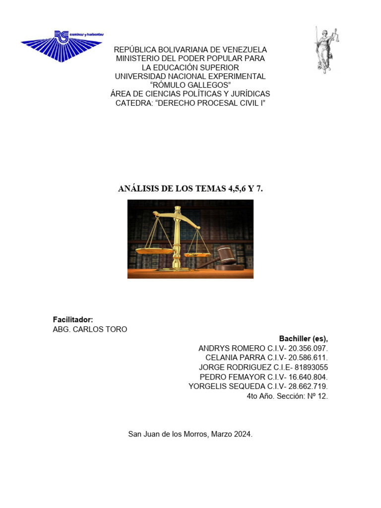 temas 4,5,6,7 analisis | PDF | Ley procesal | Jurisdicción