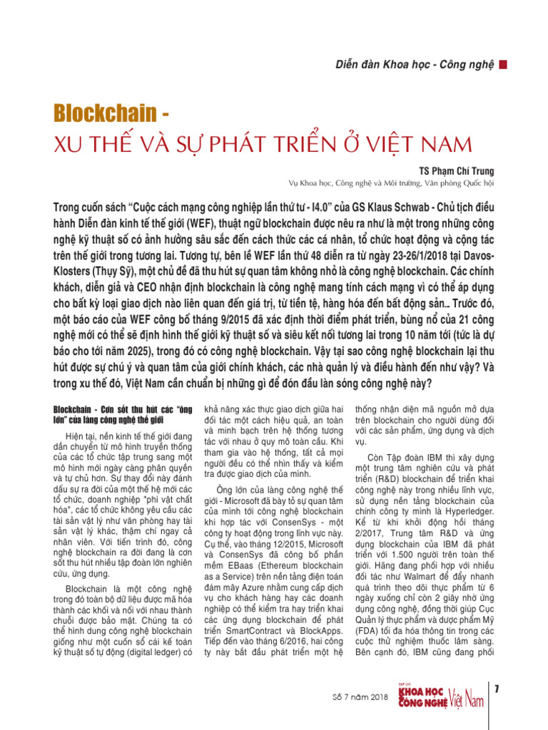 Blockchain - Xu thế phát triển ở VN | PDF