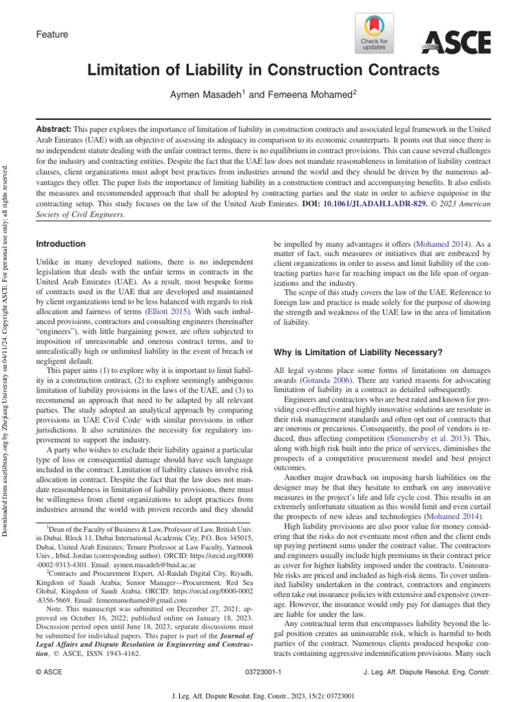 Construction Contracts Liability | Download Free PDF | Legal Liability ...