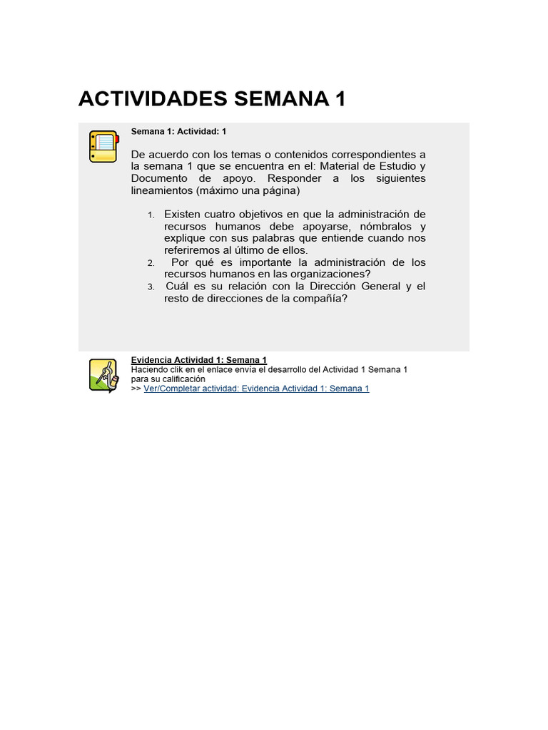ACTIVIDAD SEMANA 1 | PDF