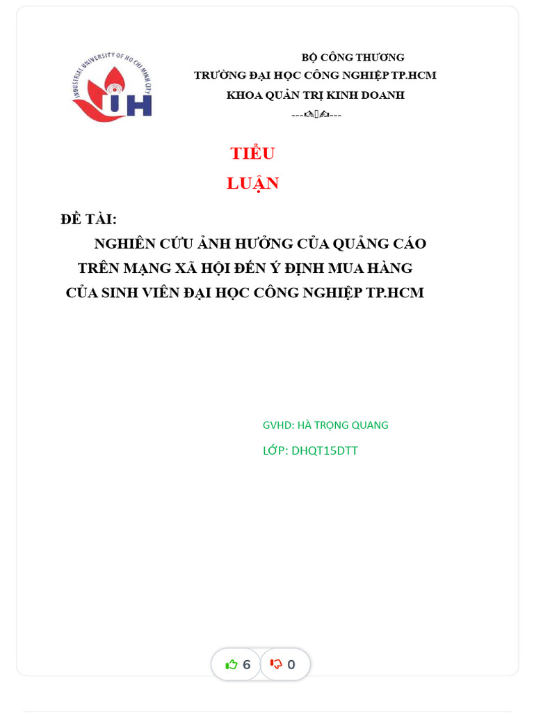 Nghien Cuu Anh Huong Cua Quang Cao Tren Mang Xa Hoi Den y Dinh Mua Hang Cua Sinh Vien Dai Hoc ...