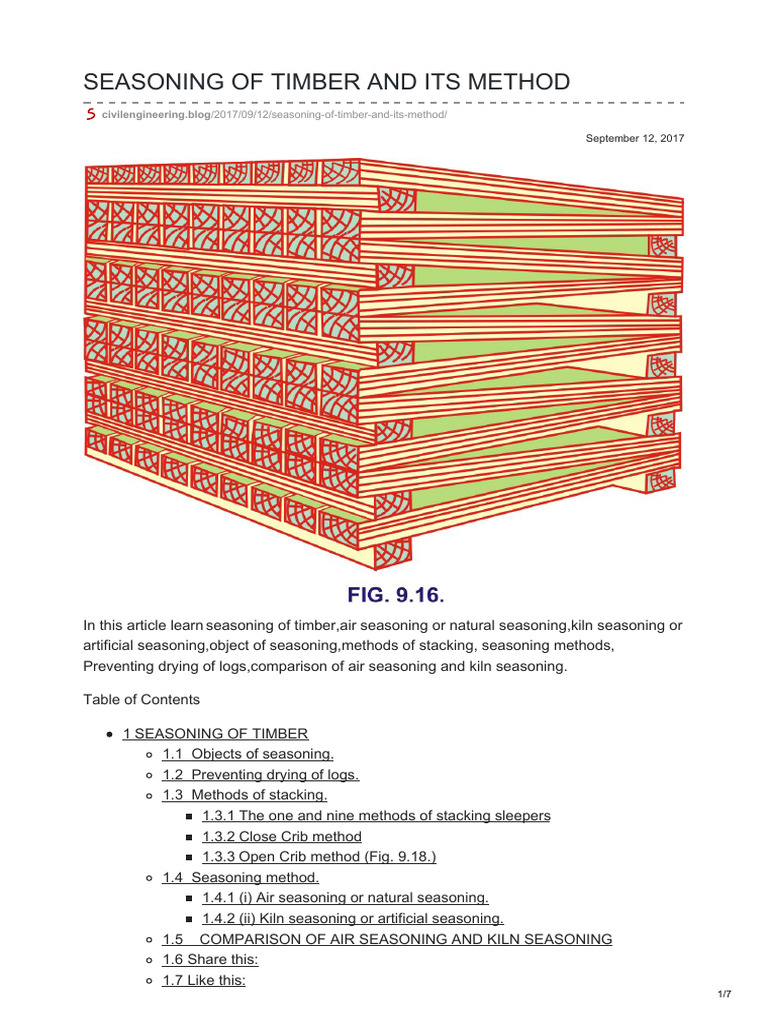 Timber Seasoning Methods Guide | PDF | Lumber | Materials