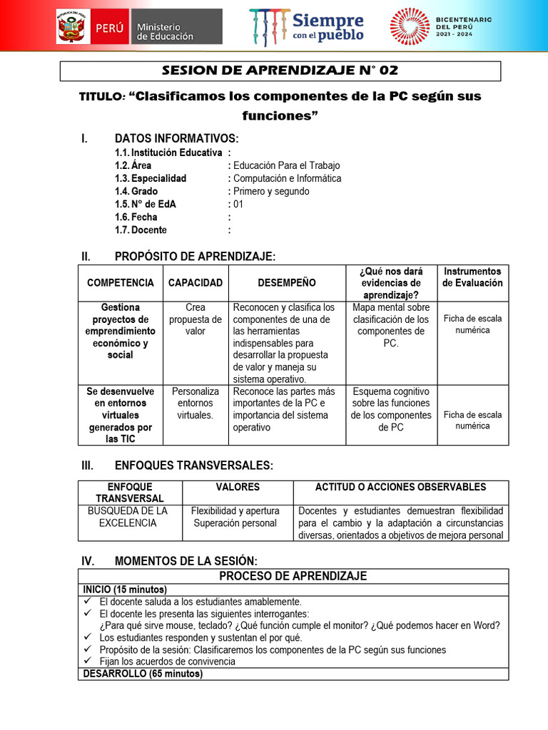 Sesion 02 | PDF | Aprendizaje | Informática