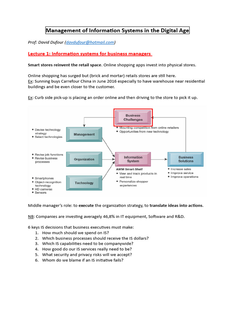 Managing Information Systems Today | PDF | Business Intelligence | Business