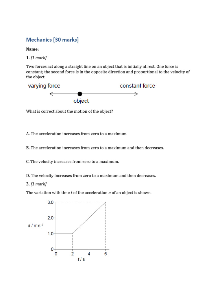 Mechanics | PDF | Velocity | Force