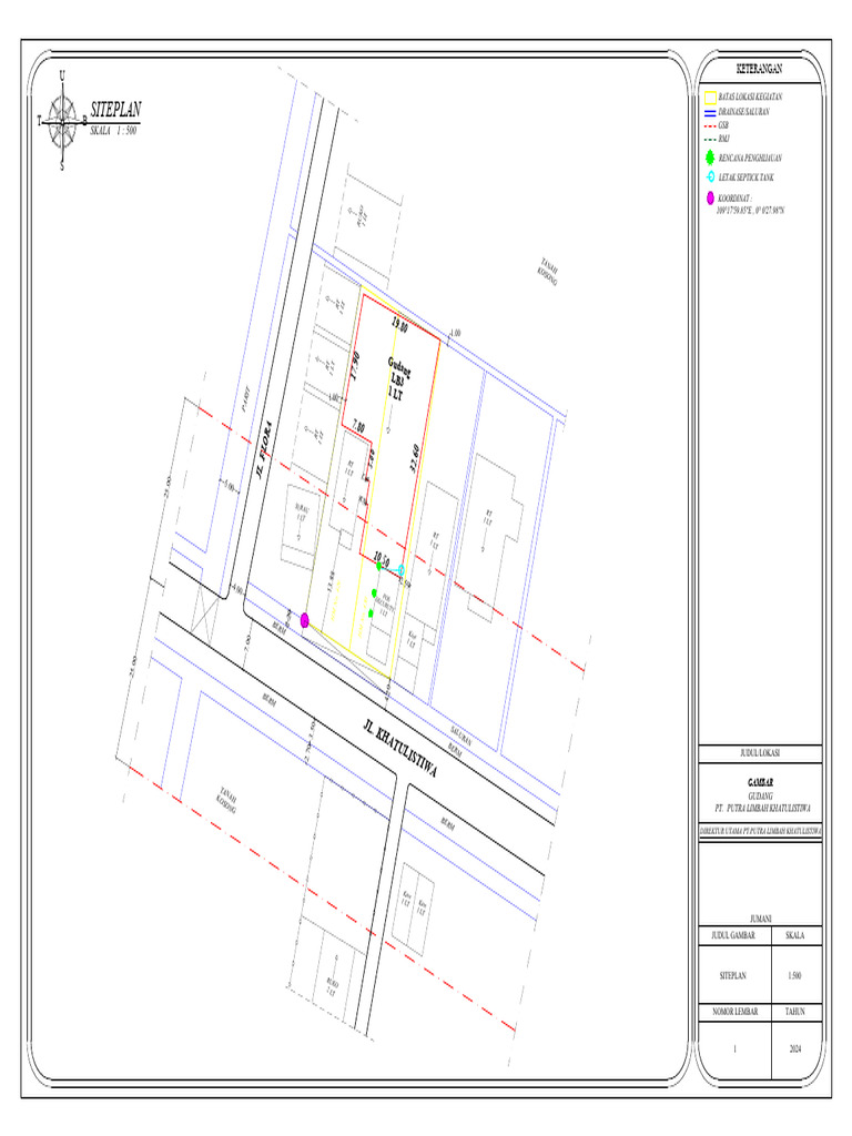 Siteplan & Layout Gudang Limbah B3 | PDF