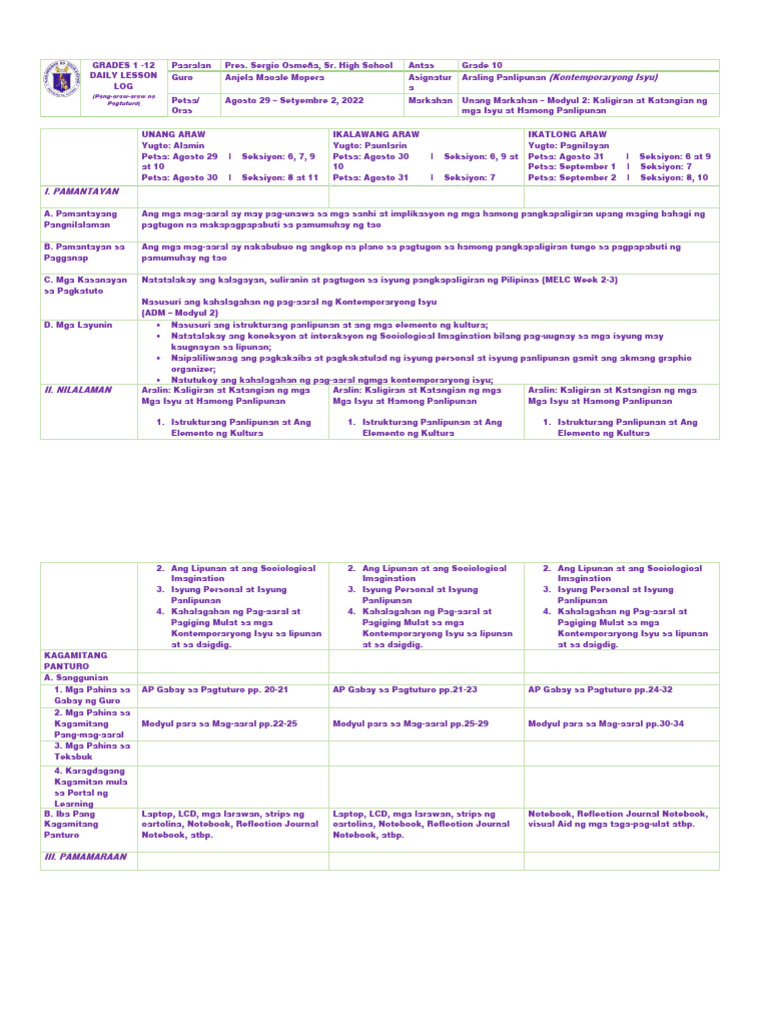 DLL Q1W2 G10 A.mopera | PDF