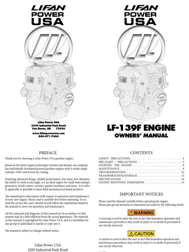 LF-139F | PDF | Gasoline | Motor Oil