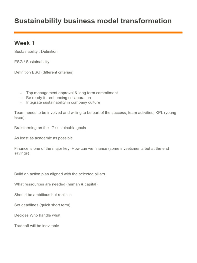 Sustainability Business Model Transformation | PDF | Climate Change ...