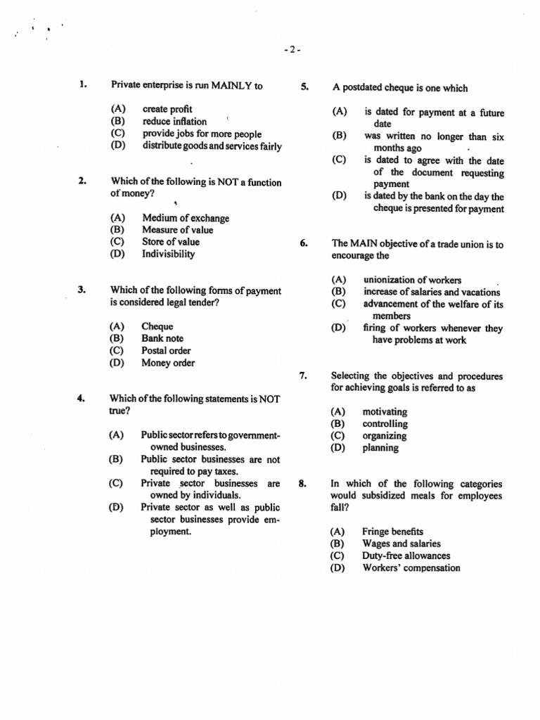 2024 Csec Pob January P01 | PDF