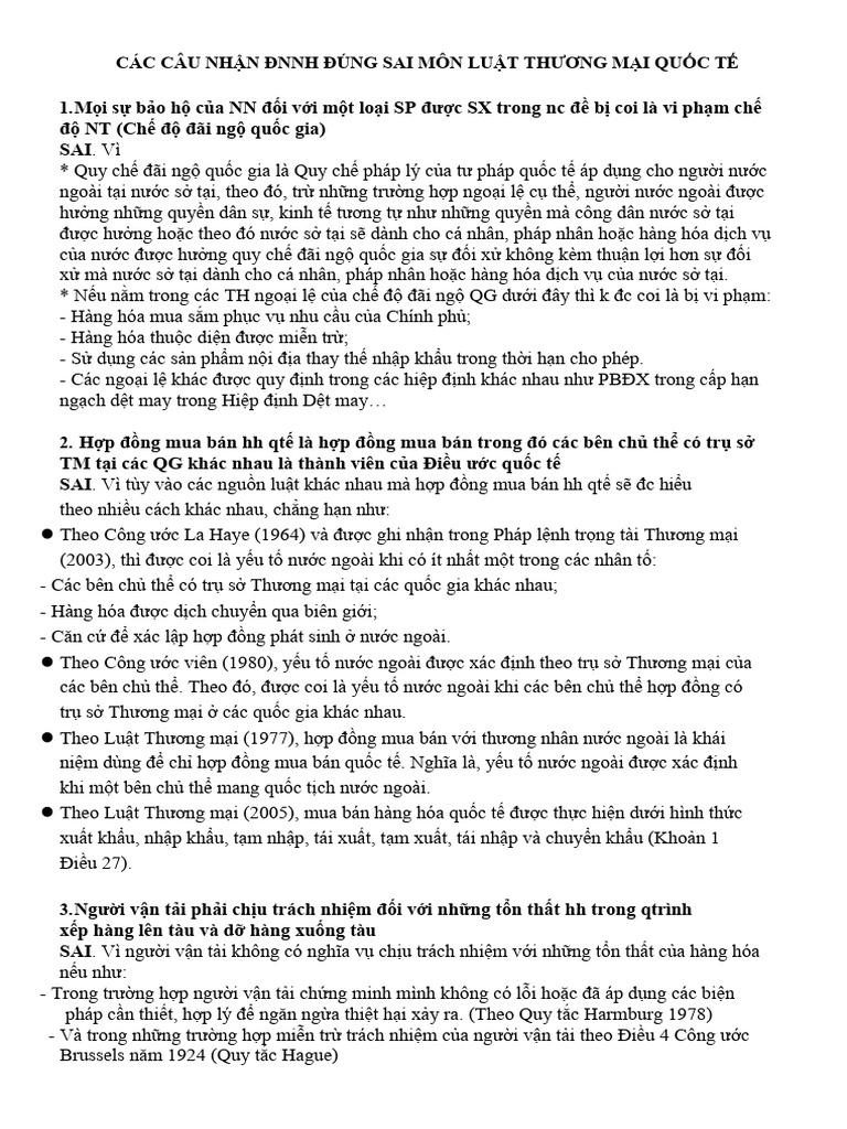 ôn luật tmqt | PDF