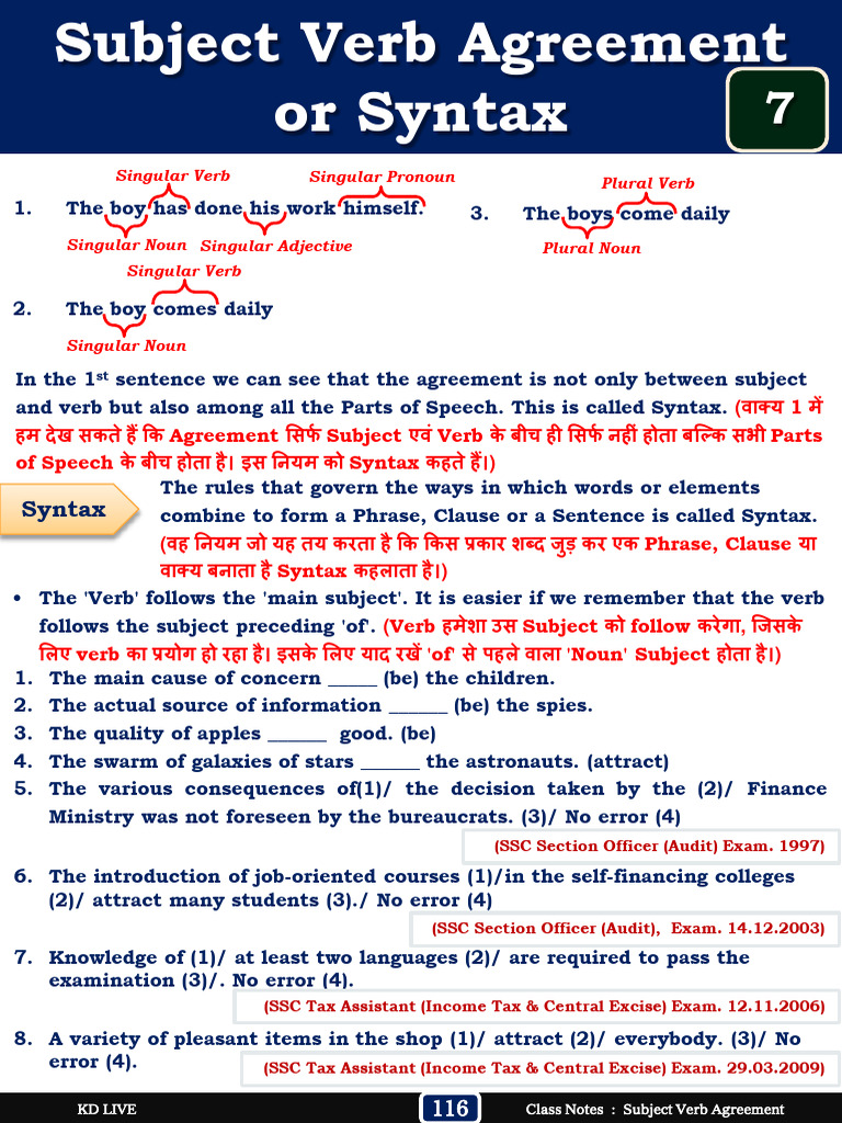 301. Subject_Verb_Agreement | PDF | Plural | Grammatical Number