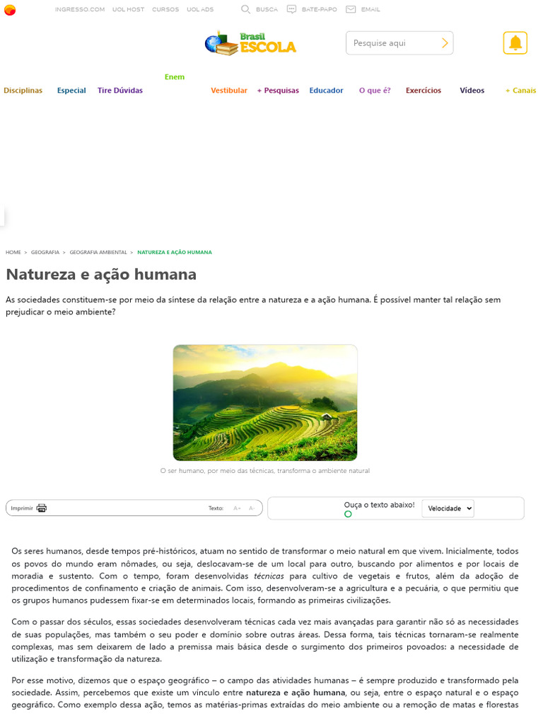 Natureza e Ação Humana. A Relação Entre Natureza e Ação Humana | PDF ...