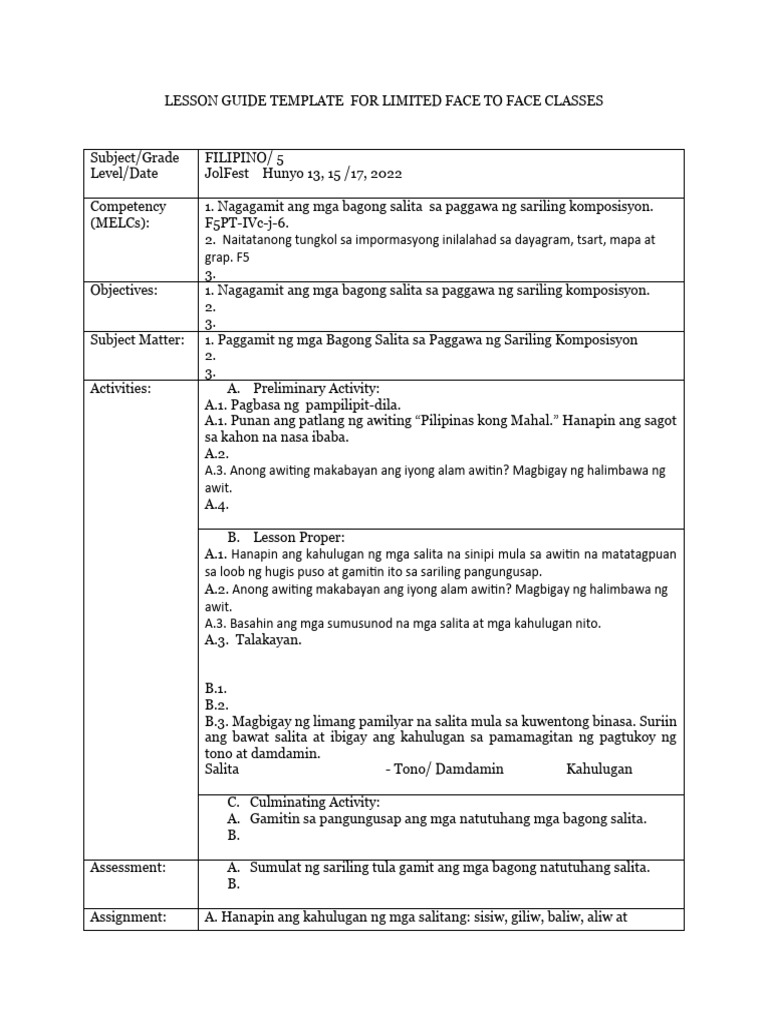 LG - F2F 5 Q4 Mod 8 | PDF