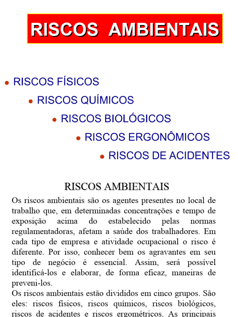 1-Riscos Ambientais e Mapa de Risco | PDF | Radiação ionizante | Calor