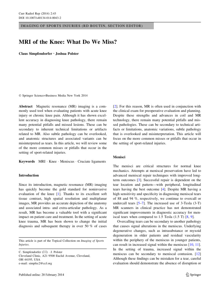 Simpfendorfer 2014 | PDF | Knee | Joints
