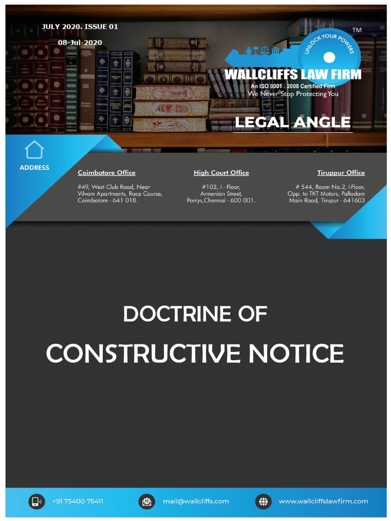 Constructive Notice Doctrine Explained | PDF | Articles Of Association ...
