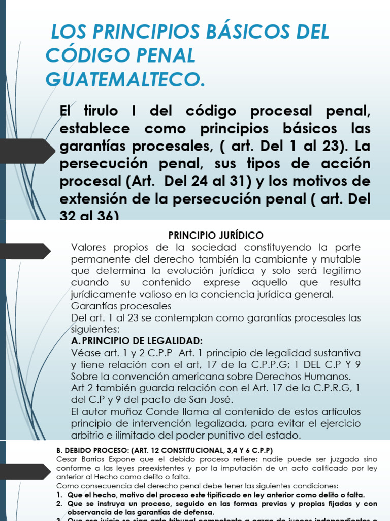 Los Principios Básicos Del Código Penal Guatemalteco | PDF | Debido al proceso | Derecho penal